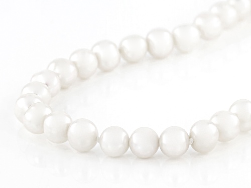 6 7mm White Cultured Freshwater Pearl Rhodium Over Sterling Silver 36