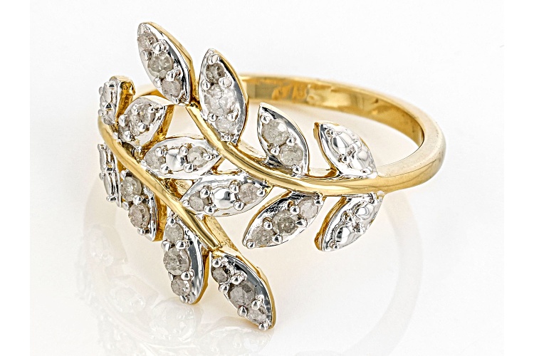 Engild™ 0.35ctw Round White Diamond 14k Yellow Gold Over Sterling ...