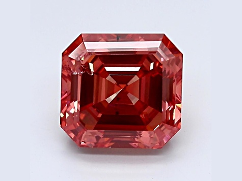 3.56ct Deep Pink Asscher Cut Lab-Grown Diamond SI2 Clarity IGI ...