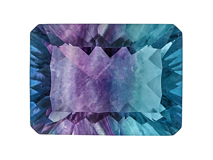 Bi-Color Fluorite 15x11mm Rectangular Octagonal Quantum Cut® 11.00ct ...