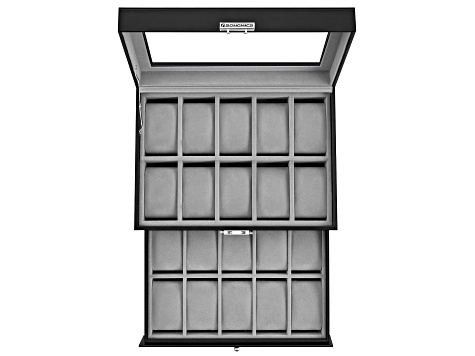 20-Slot Watch Box with Glass Lid - 15A1AA | JTV