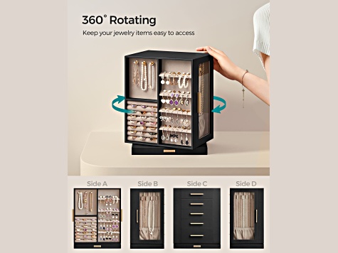 Jewelry Box 360° Rotating with 5 Drawers - 1WZ3NA | JTV