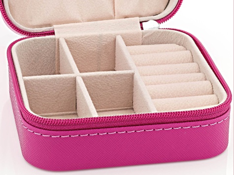 Berry Pink Travel Size Jewelry Box with Cleaning Cloths & 40 Piece ...