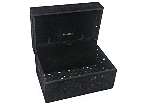 Black Velvet Scroll Design Jewelry Gift Box for Pendants and Earrings ...