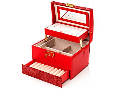 Red Sparkle Jewelry Storage Box - ACC165A | JTV