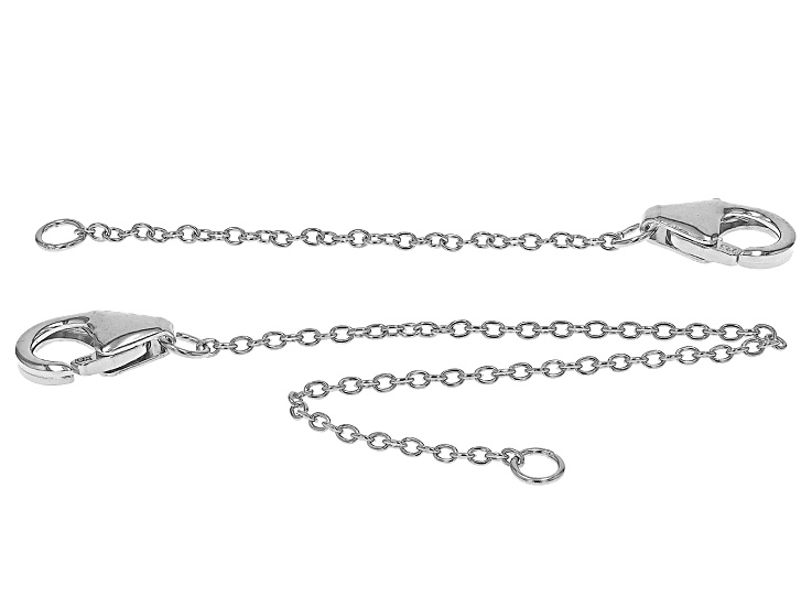 Rhodium Over Sterling Silver Extender Chain 2" & 4" Set of 2 - ACC169B ...