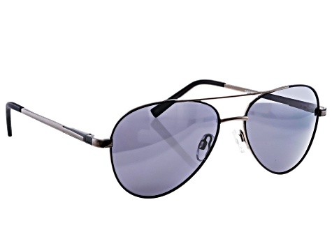 SEAYU™ Anti-Reflective Aviator Sunglasses in Gunmetal with Black Lenses ...