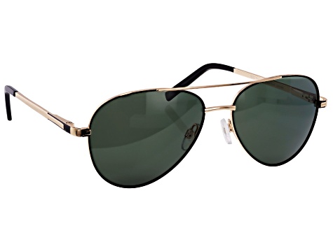 SEAYU™ Anti-Reflective Aviator Sunglasses in Gold Tone with Black ...