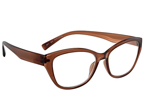 SEAYU™ Reading Glasses in Transparent Brown +3.50 Strength - EYE072F | JTV