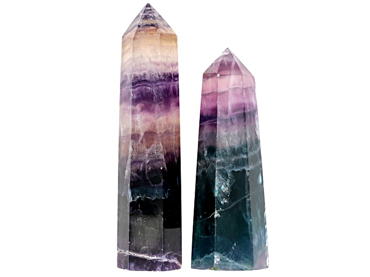 Fluorite Crystal Point Set of 2 - JMO340 | JTV