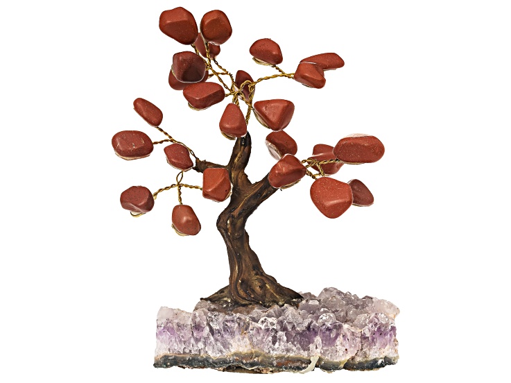 Red Jasper Gemstone Tree with Quartz Base - JMO406K | JTV