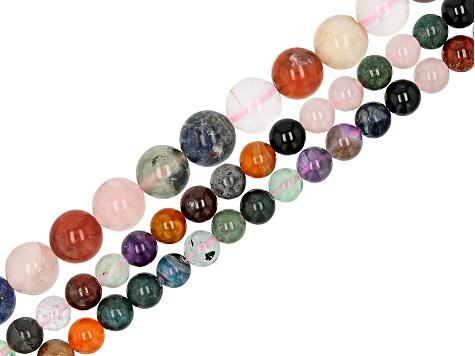Pre-Owned Multi-Stone 8mm & 11.5-12mm Round Bead Strand Set of 3 ...