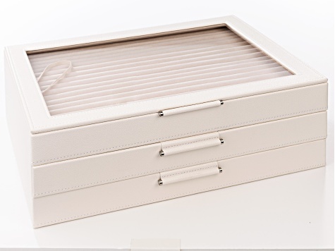 WOLF Large Jewelry Box with Window and LusterLoc in Ivory - WJB129T | JTV