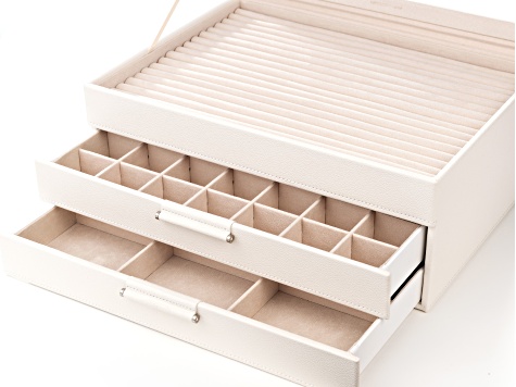 WOLF Large Jewelry Box with Window and LusterLoc in Ivory - WJB129T | JTV