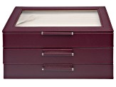 WOLF Medium 3-Tier Jewelry Box with Window and LusterLoc (TM) in Plum ...
