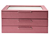 WOLF Medium 3-Tier Jewelry Box with Window and LusterLoc (TM) in Berry ...
