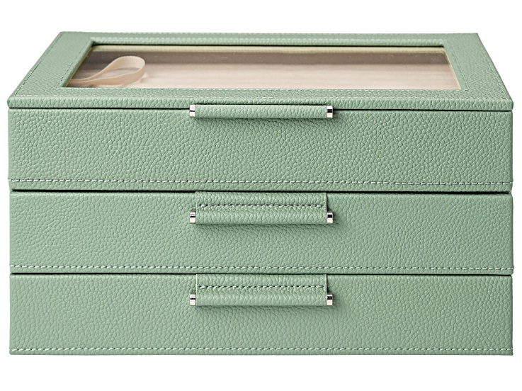 WOLF Medium 3-Tier Jewelry Box with Window and LusterLoc (TM) in ...