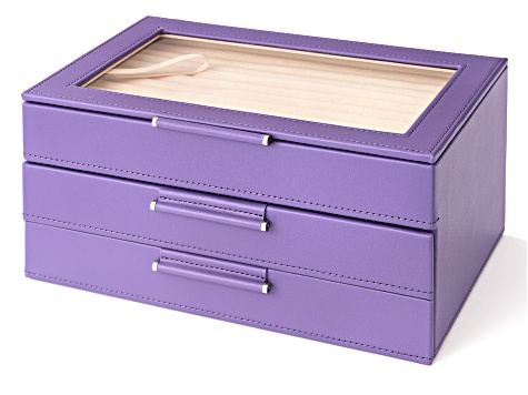 WOLF Medium 3-Tier Jewelry Box with Window and LusterLoc (TM) in ...