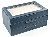 WOLF Medium 3-Tier Jewelry Box with Window and LusterLoc (TM) in Basalt ...