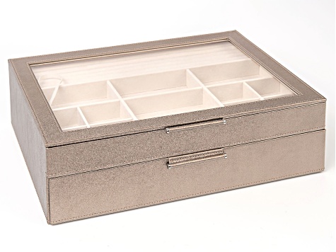 WOLF 2-Tier Jewelry Box with Window, Bangle Drawer, and LusterLoc (TM ...