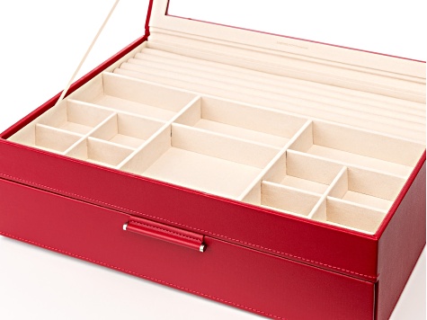 WOLF 2-Tier Jewelry Box with Window, Bangle Drawer, and LusterLoc (TM ...