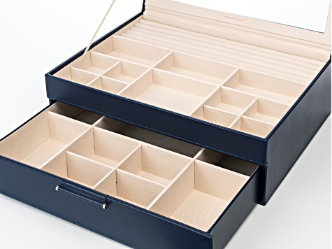 WOLF 2-Tier Jewelry Box with Window, Bangle Drawer, and LusterLoc (TM ...