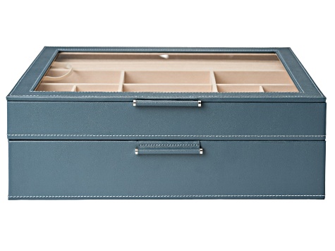 WOLF 2-Tier Jewelry Box with Window, Bangle Drawer, and LusterLoc (TM ...