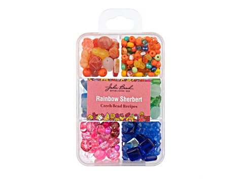 John Bead Recipe Box Rainbow Sherbert Theme Glass Mix Bead Box - 1144VT ...