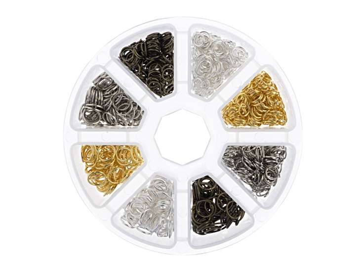 1200-Piece 8 Slots Assortment Jump Rings Jewelry Findings Kit with ...
