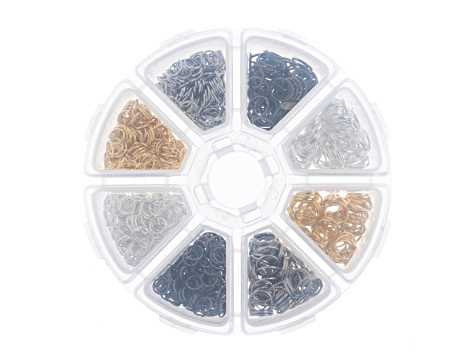 1200-Piece 8 Slots Assortment Jump Rings Jewelry Findings Kit with ...