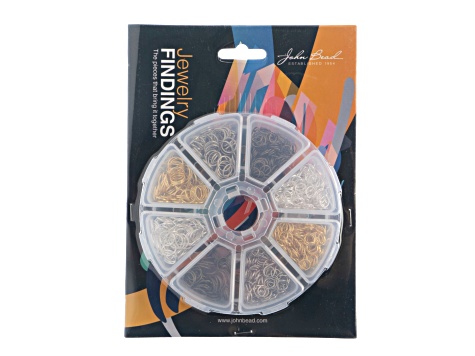 1200-Piece 8 Slots Assortment Jump Rings Jewelry Findings Kit with ...