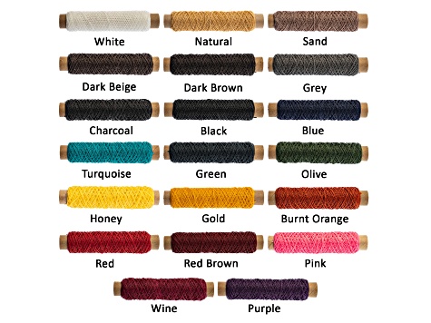 Gudebrod 0.38mm Color 3ply Waxed Beading Thread Bobbin 75ft - 12G05T | JTV