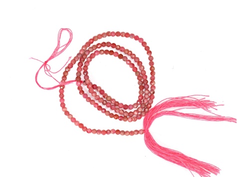 Pink Rhodochrosite 2mm Faceted Rounds Bead Strand, 12.5" strand ...