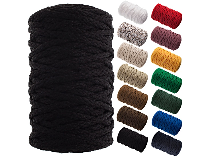 John Bead 6mm Black Braided Macrame Cord 70yds - 13CZ9O | JTV