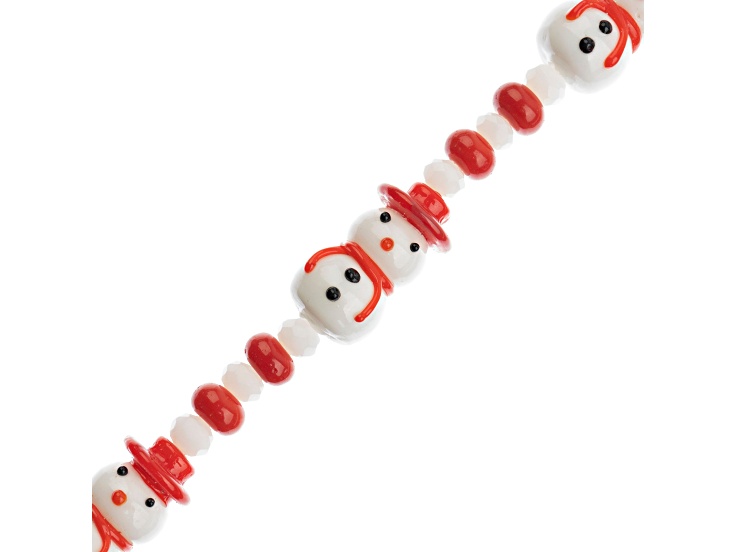 Crystal Lane DIY Red Hat Glass Lampwork Snowman 7" Designer Holiday ...