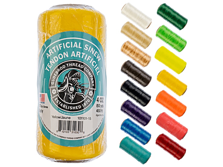 Gudebrod Yellow Artificial Sinew Thread 150 Yards - 1704DO | JTV
