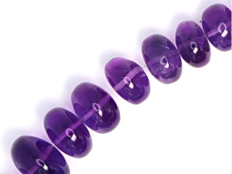 Purple Amethyst 10mm - 16mm Smooth Rondelles Bead Strand, 16" strand ...