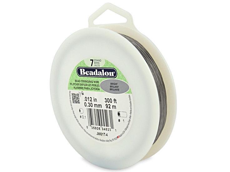 7 Strand Stainless Steel Bead Stringing Wire, .012 in, Bright, 300ft ...