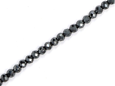 Hematine 2mm Faceted Rounds Bead Strand, 12.5" strand - 1C06SA | JTV