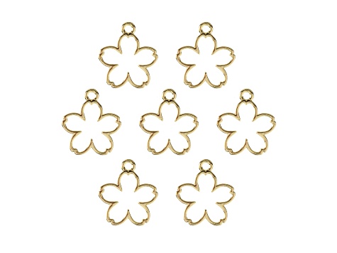 John Bead Gold Tone Alloy Cherry Blossom Flower Beadwork Pendants 7 ...