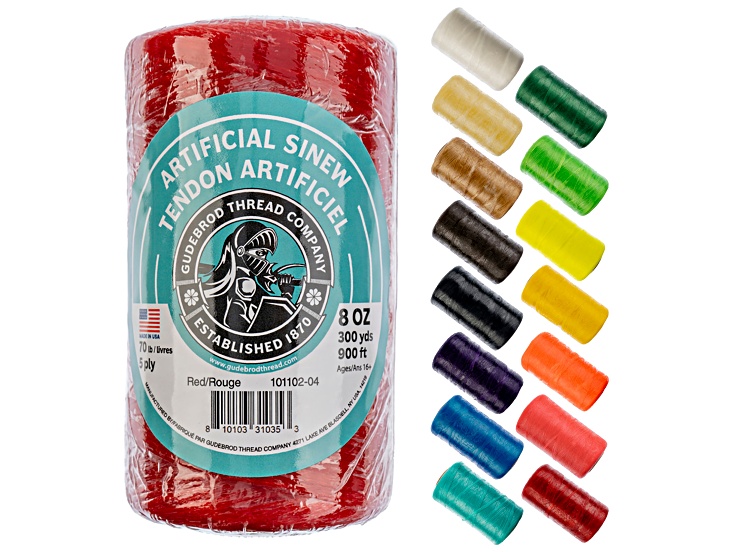 Gudebrod Red Artificial Sinew Thread 300 Yards - 1DKD4A | JTV