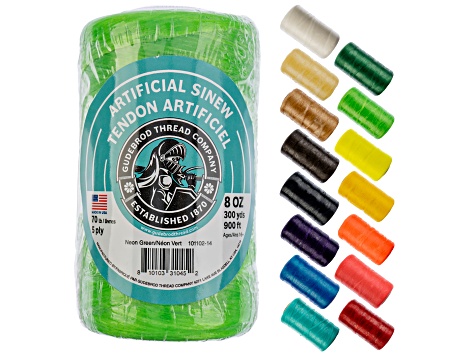 Gudebord Neon Green Artificial Sinew Thread 300 Yards - 1DKD4N | JTV