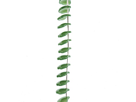 Crystal Lane DIY Opaque Green Flower Petals 7" Glass Garden Bead Strand ...