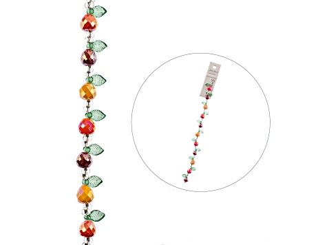 Crystal Lane DIY Assorted Colors Pears with Leaf 7" Glass Garden Bead ...