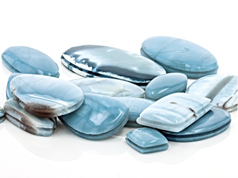 1/4lb Blue Opal Grooved Cabochon Parcel appx 25-45mm - JLW12797 | JTV