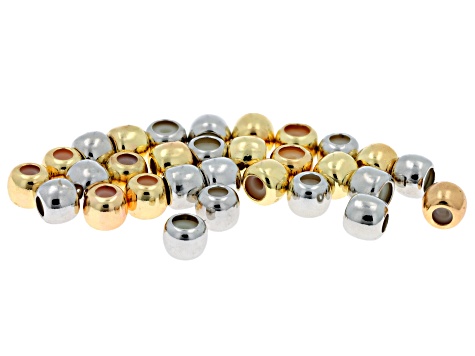 Round Brass Silicone Bead Slider Kit in Gold and Silver tone appx 120 ...