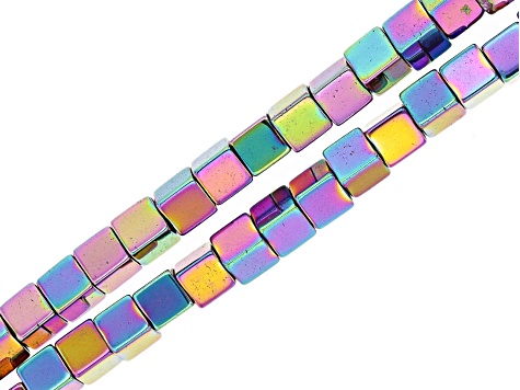 Multi-color Hematine Cube Bead Strand Set of 20 - JLW13177 | JTV