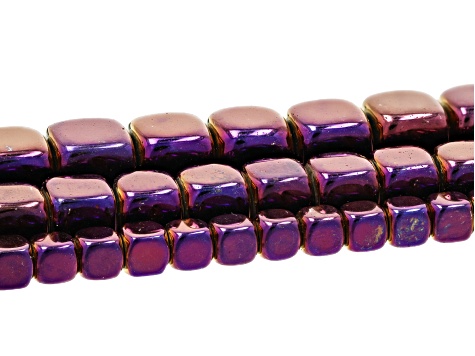Multi-color Hematine Rounded Cube Bead Strand Set of 15 - JLW13179 | JTV