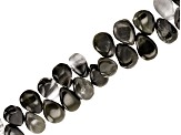 Storm Gray Quartz 7x6-8x15mm Pear Shape Smooth Bead Strand 16 ...