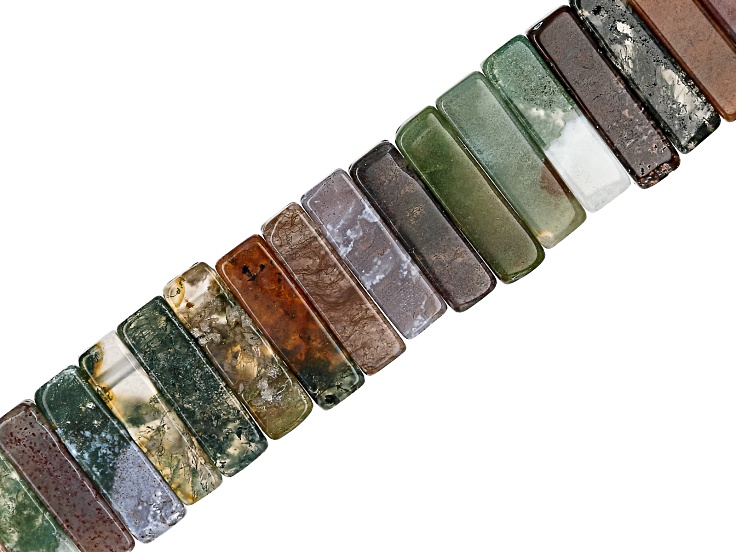 Indian Agate 15-22mm Long Stick Bead Strand Approximately 14" in Length ...